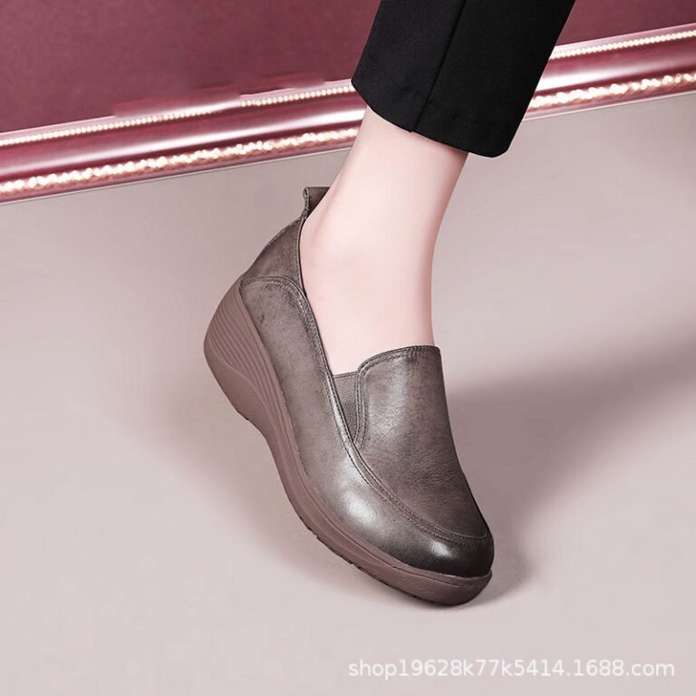 Wedge Heel Fashionable Single Shoes for Women, Canvas & Loafer – DS137 ...